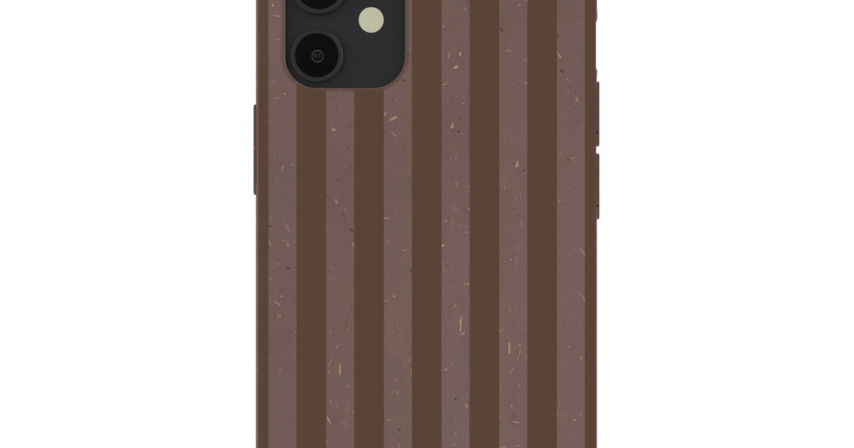 Chocolate Brown Cocoa Stripes iPhone 12 Mini Case – Pela Case
