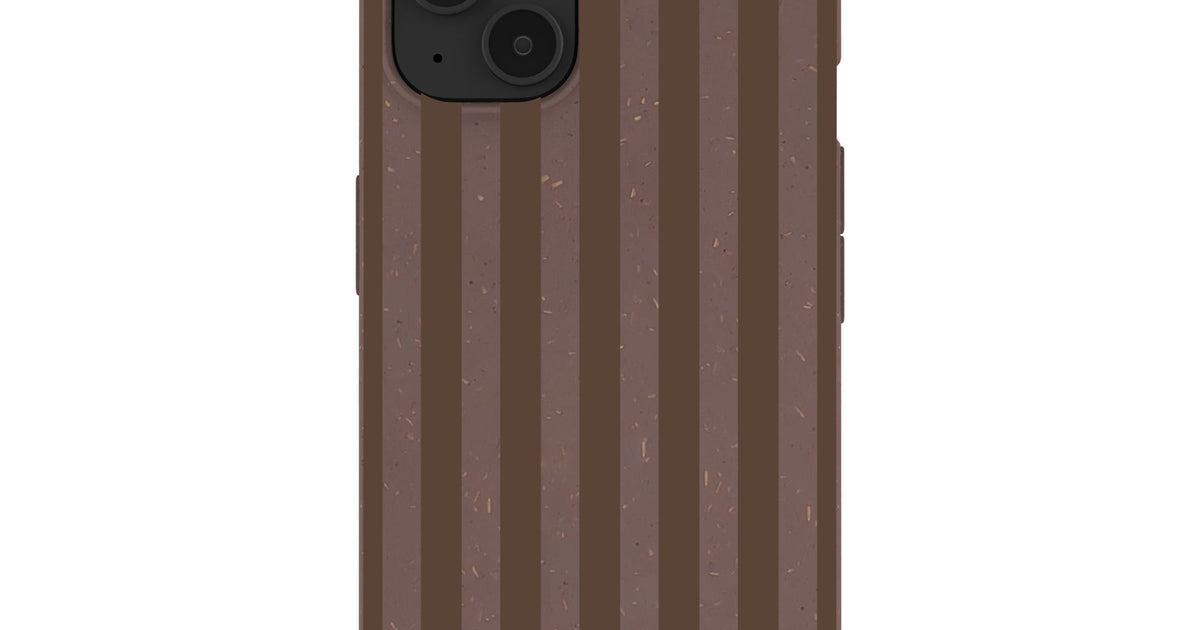 Chocolate Brown Cocoa Stripes iPhone 13 Case – Pela Case