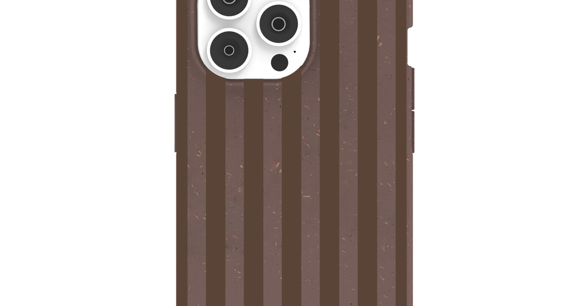 Chocolate Brown Cocoa Stripes iPhone 14 Pro Case – Pela Case