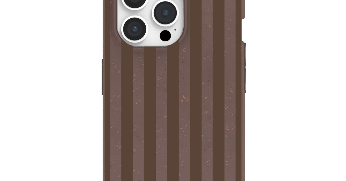 Chocolate Brown Cocoa Stripes iPhone 15 Pro Case – Pela Case