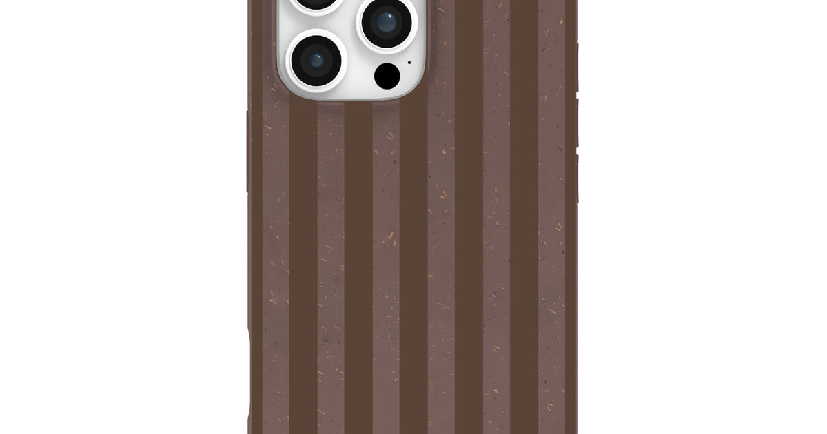 Chocolate Brown Cocoa Stripes iPhone 16 Pro Max Case – Pela Case