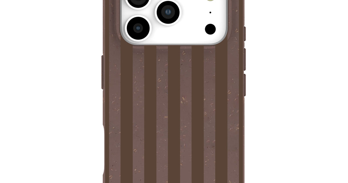 Chocolate Brown Cocoa Stripes iPhone 17 Pro Case – Pela Case