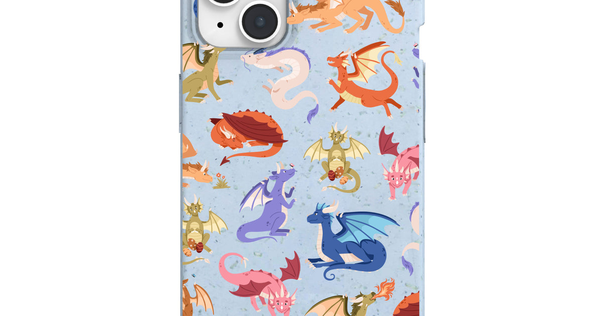 Powder Blue Dragon Cuties iPhone 15 Plus Case – Pela Case