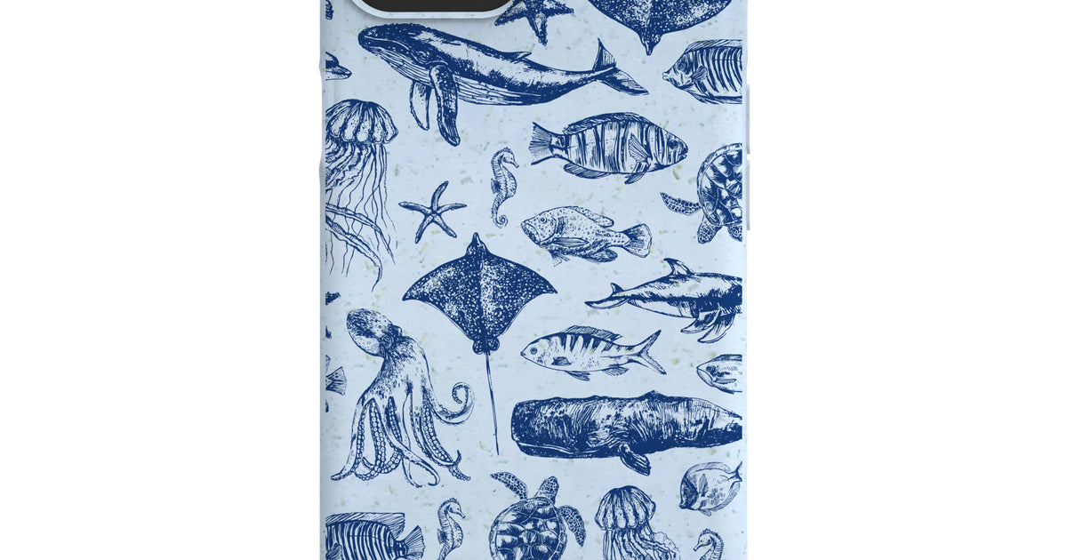 Powder Blue Marine Life iPhone 6/6s/7/8/SE Case – Pela Case