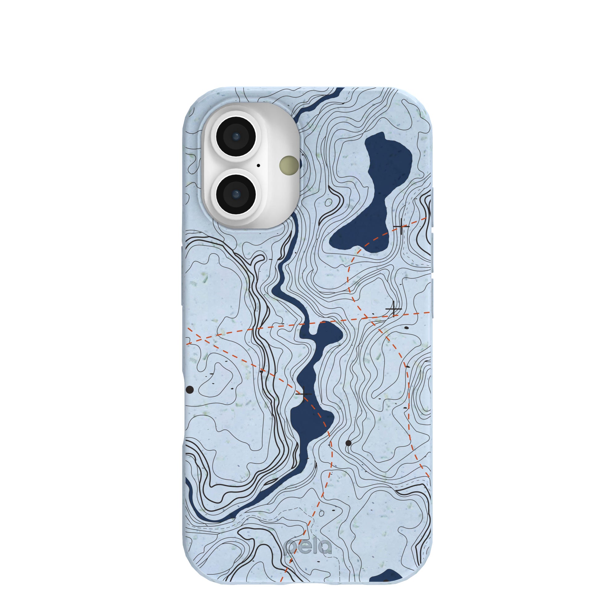 Powder Blue Contour Lines iPhone 16 Case – Pela Case