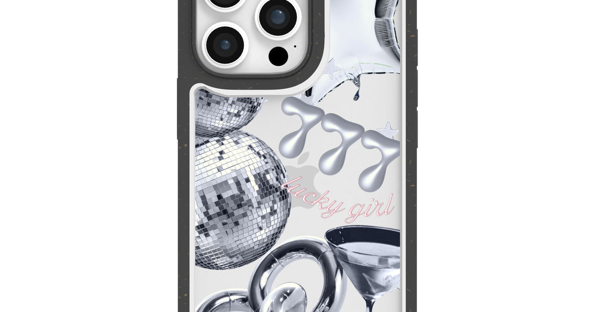 Clear Cosmic Luck iPhone 16 Pro Max Case With Black Ridge – Pela Case