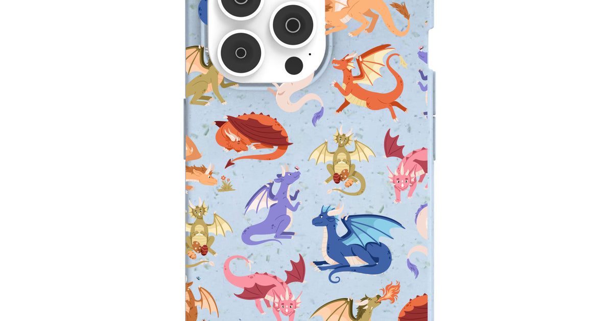 Powder Blue Dragon Cuties iPhone 14 Pro Case – Pela Case