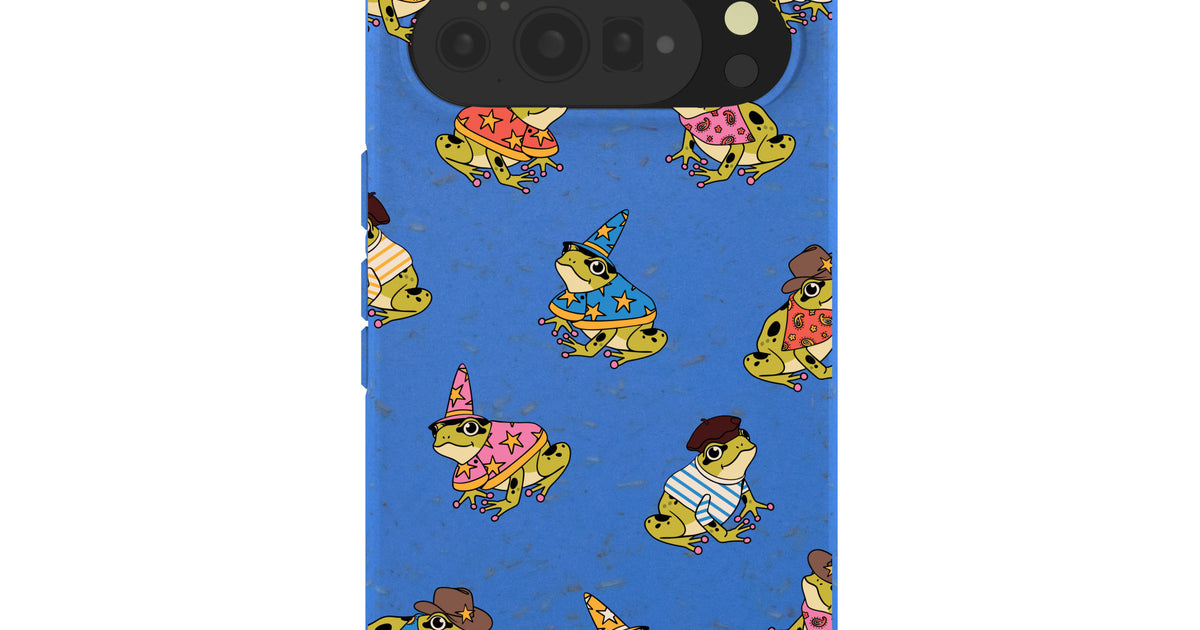 Electric Blue Fancy Frogs Google Pixel 10 Pro XL Case – Pela Case