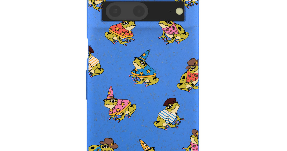 Electric Blue Fancy Frogs Google Pixel 7 Case – Pela Case