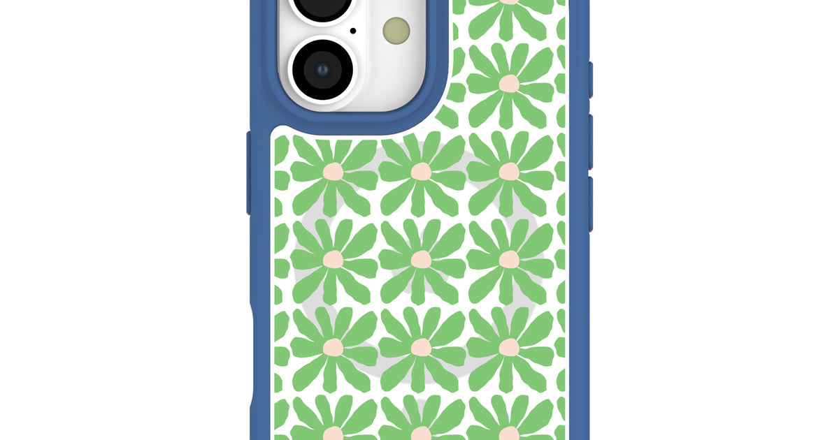 Clear Flower Child iPhone 17 Case With True Blue Ridge (MagSafe includ ...