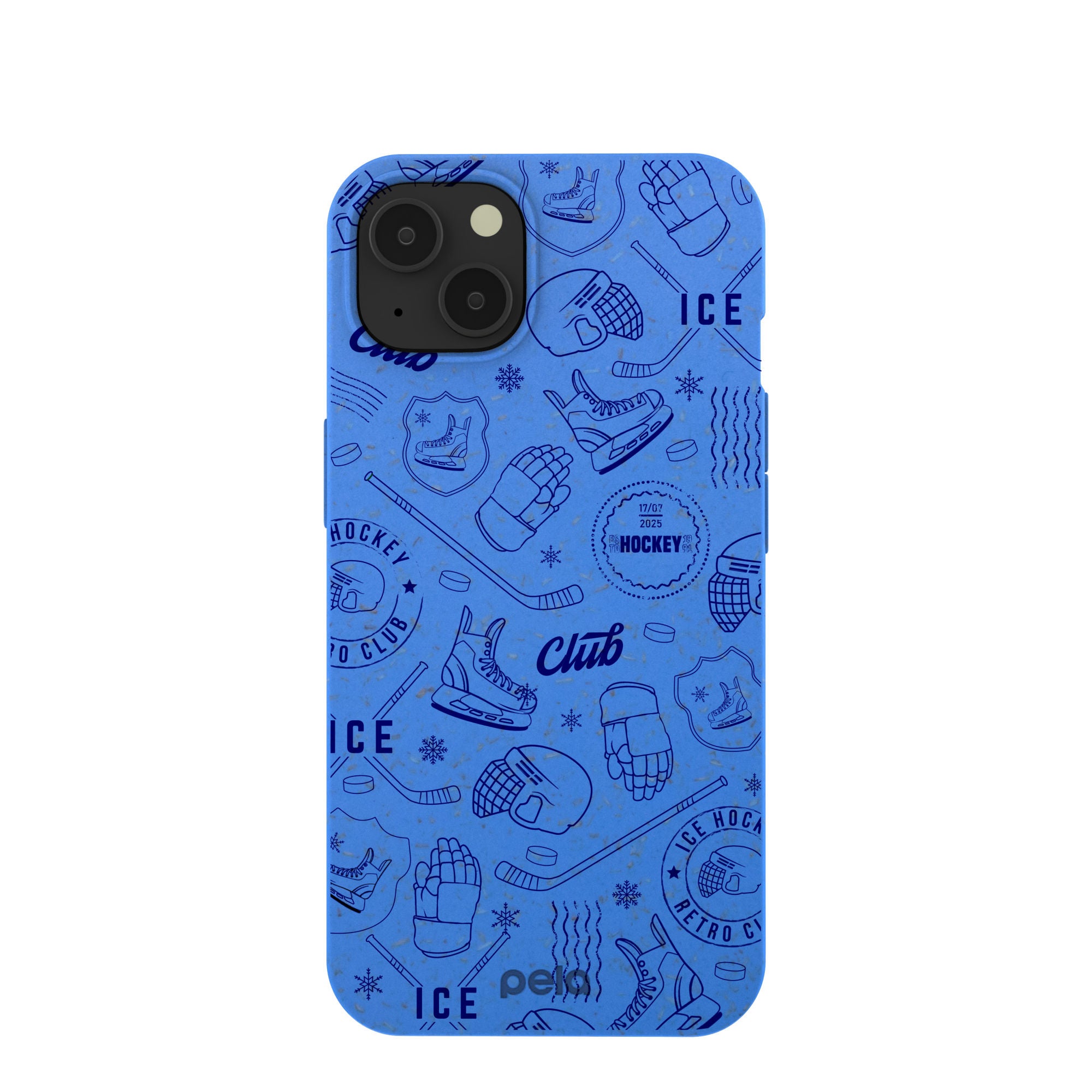 Electric Blue Hockey Postage iPhone 13 Case – Pela Case