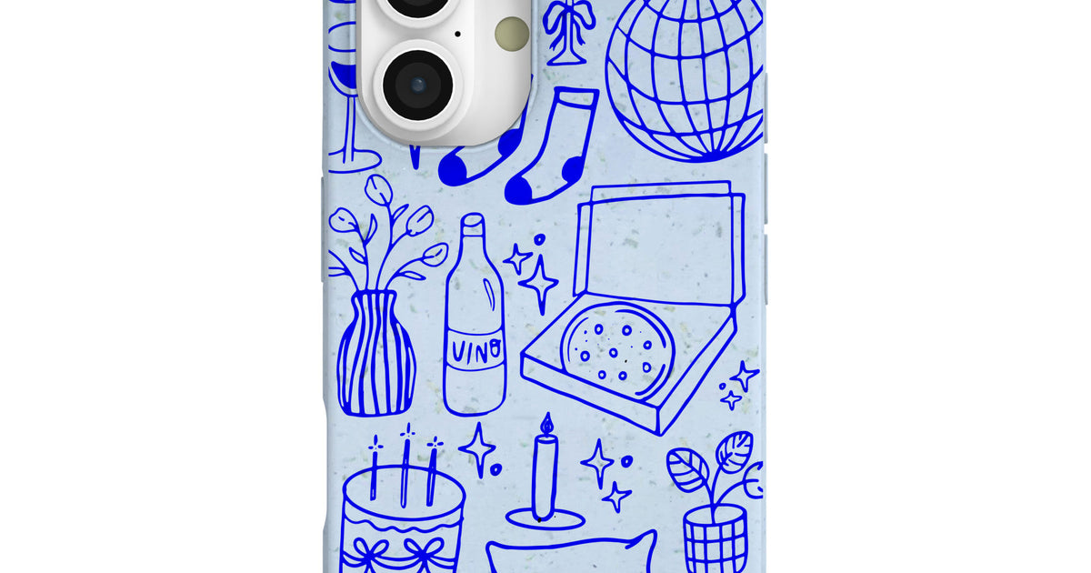 Powder Blue Home for Midnight iPhone 16 Case – Pela Case
