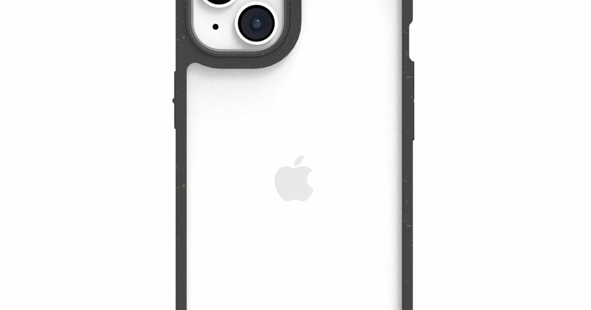 Clear iPhone 15 Plus Case with Black Ridge – Pela Case