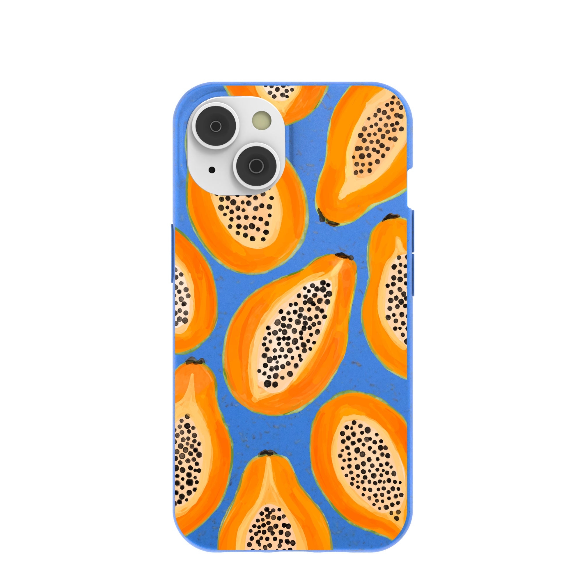 Electric Blue Juicy Papayas iPhone 14/16e Case – Pela Case