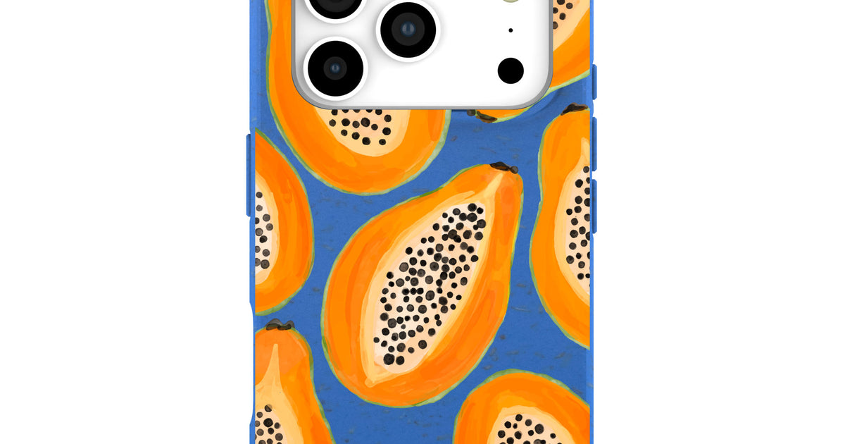 Electric Blue Juicy Papayas iPhone 17 Pro Case – Pela Case