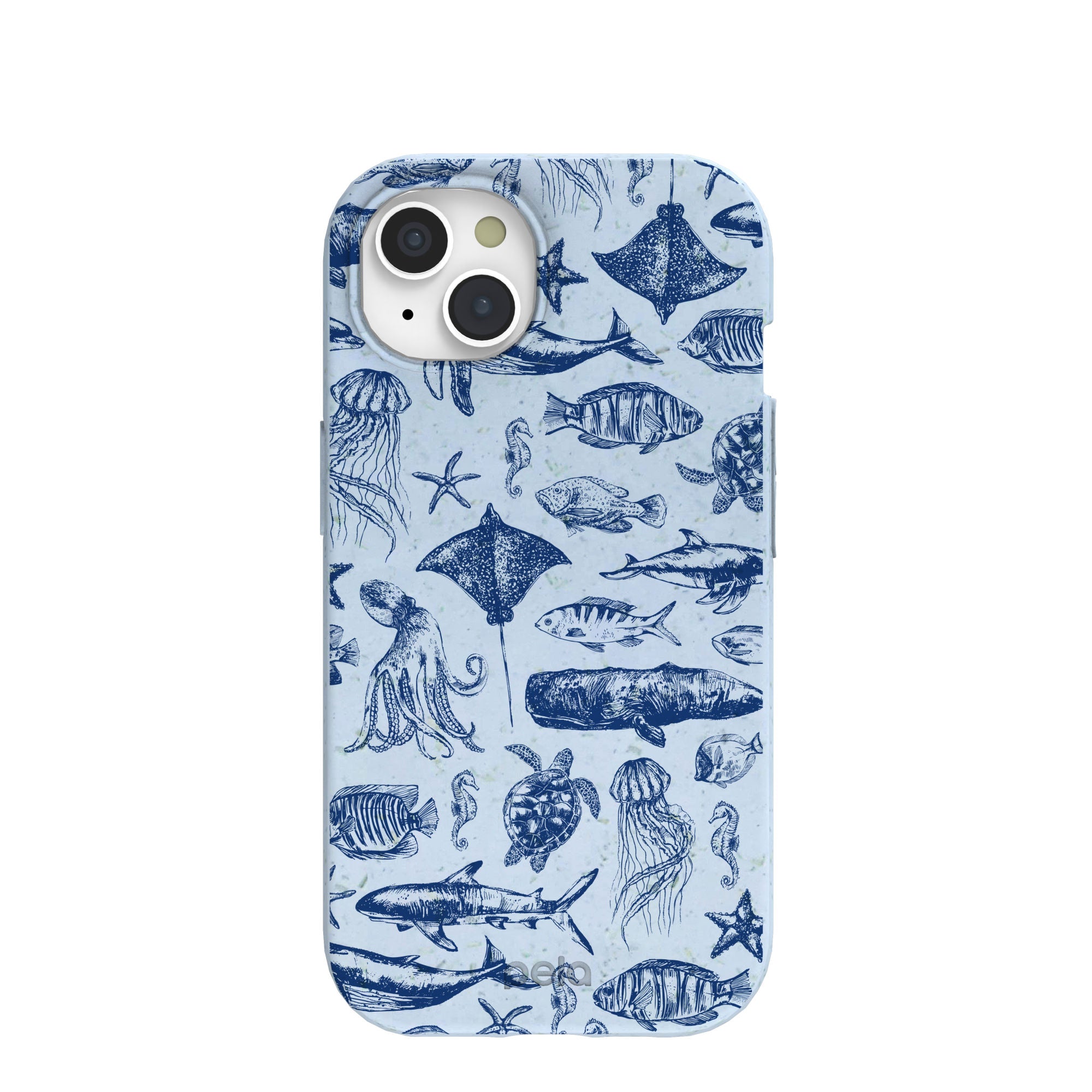 Powder Blue Marine Life iPhone 15 Case – Pela Case