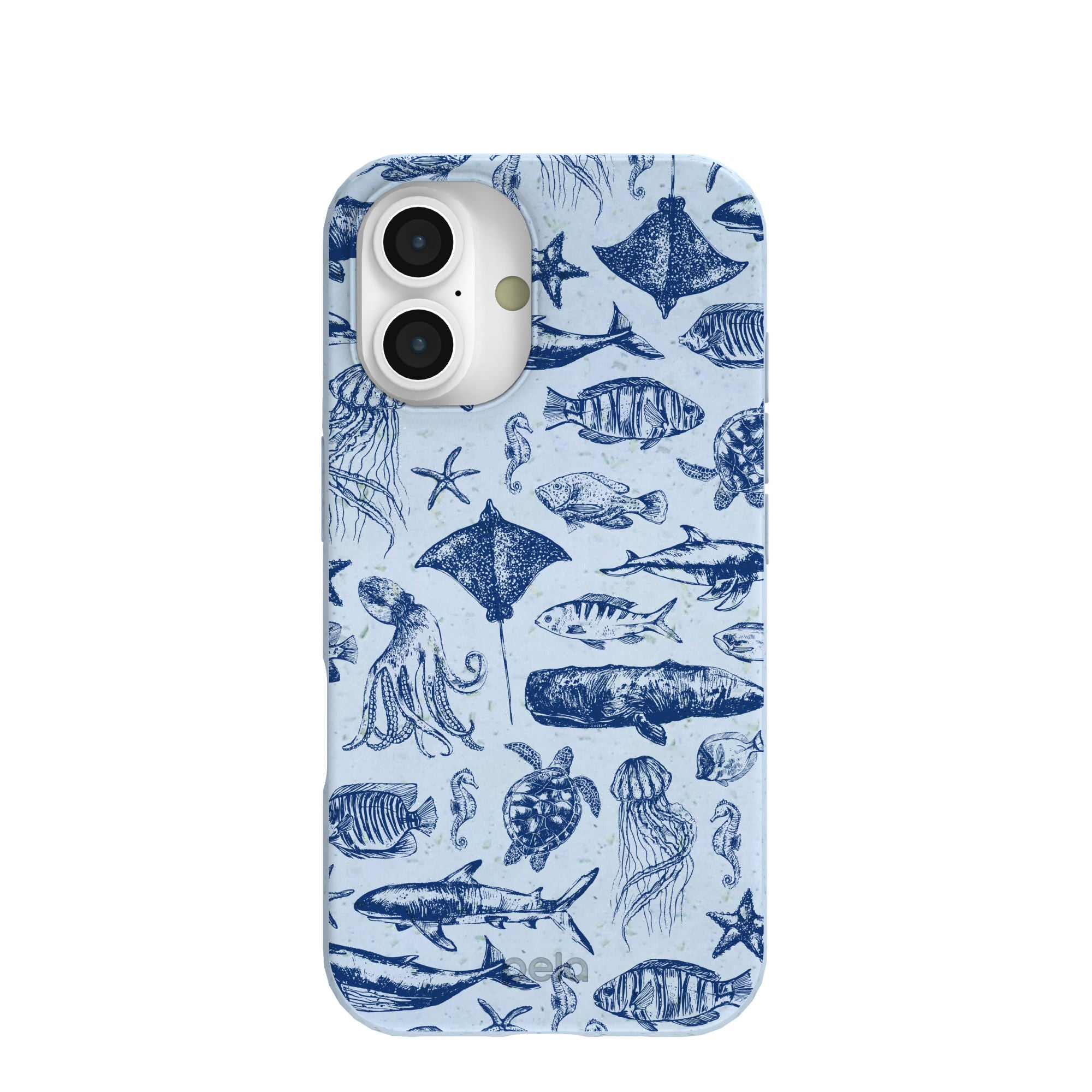Powder Blue Marine Life iPhone 16 Case – Pela Case