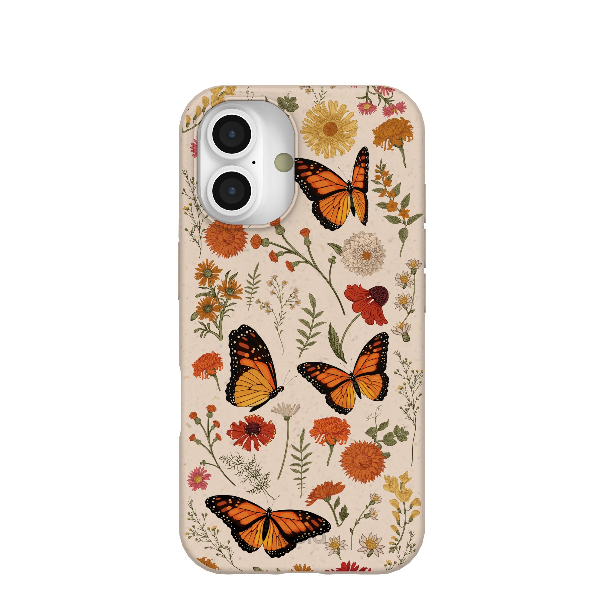 Seashell Monarch Butterfly iPhone 16 Case – Pela Case