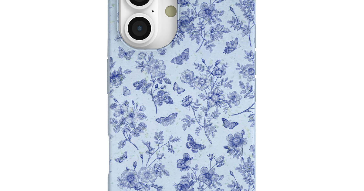 Powder Blue Porcelain iPhone 16 Case – Pela Case