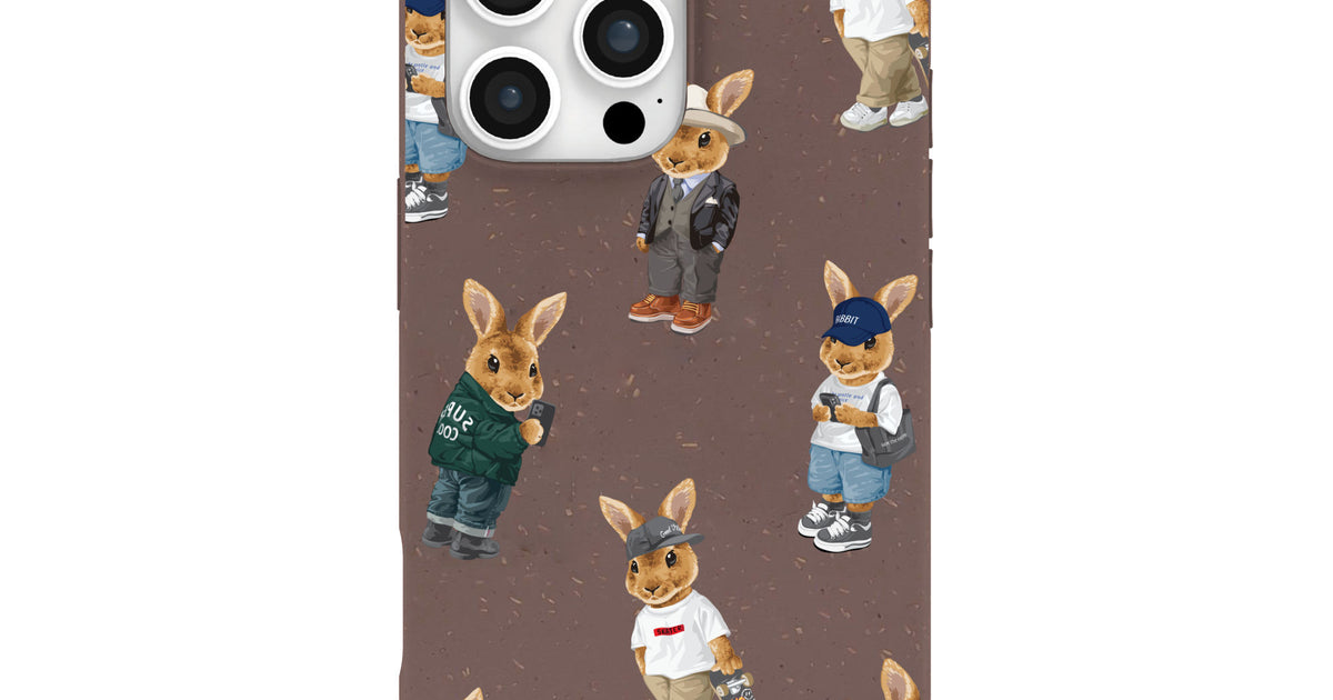 Chocolate Brown Rabbit Friends iPhone 16 Pro Max Case – Pela Case