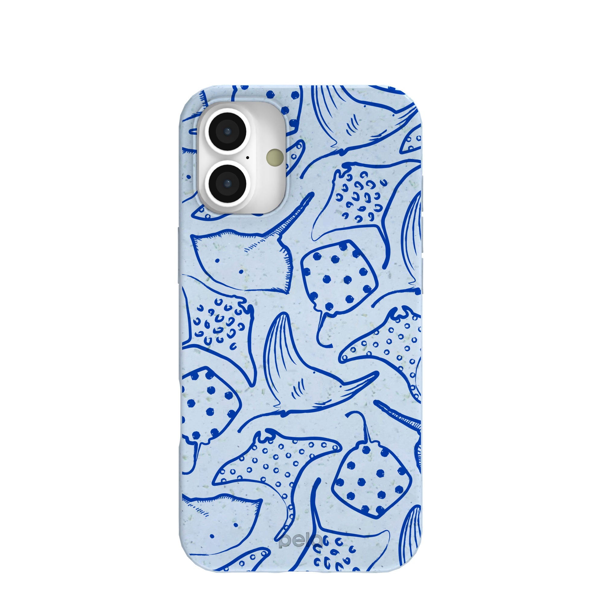 Powder Blue Stingray Fever iPhone 16 Plus Case – Pela Case