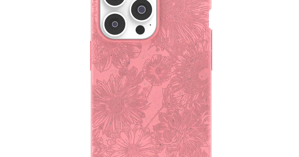 Bubblegum Pink Flora iPhone 14 Pro Max Case – Pela Case