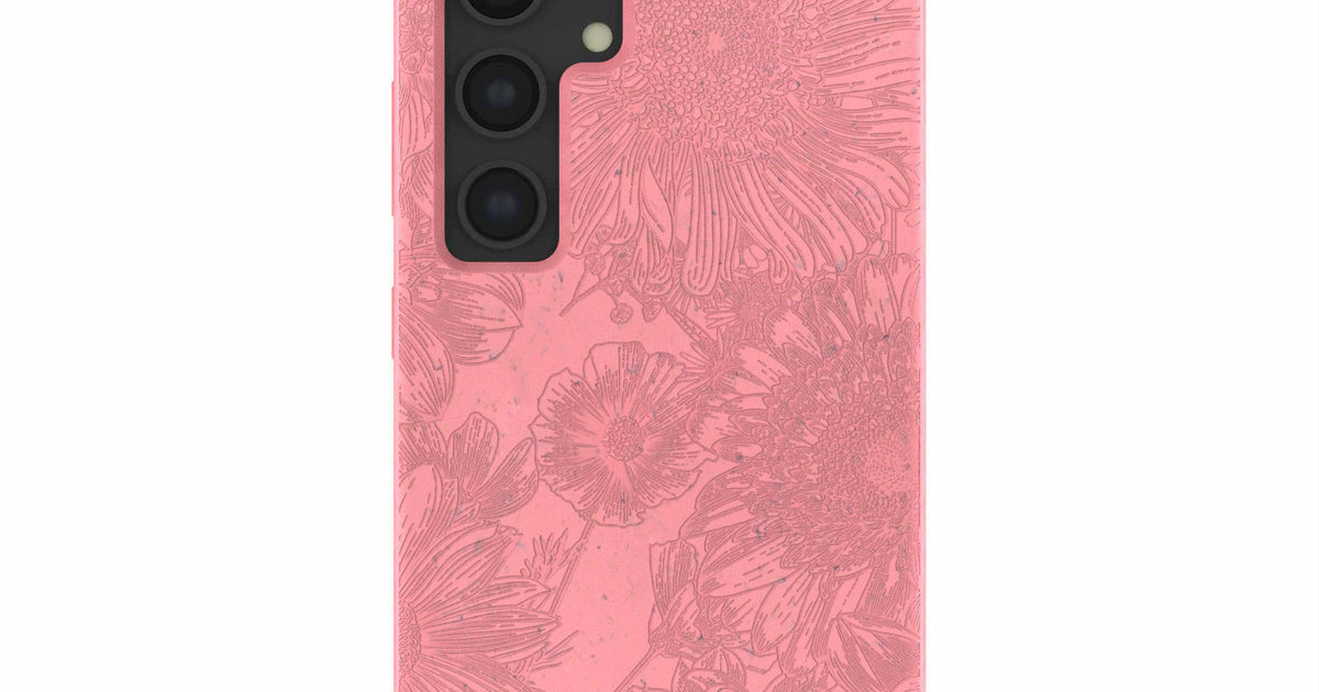 Bubblegum Pink Flora Samsung Galaxy S24 Case – Pela Case