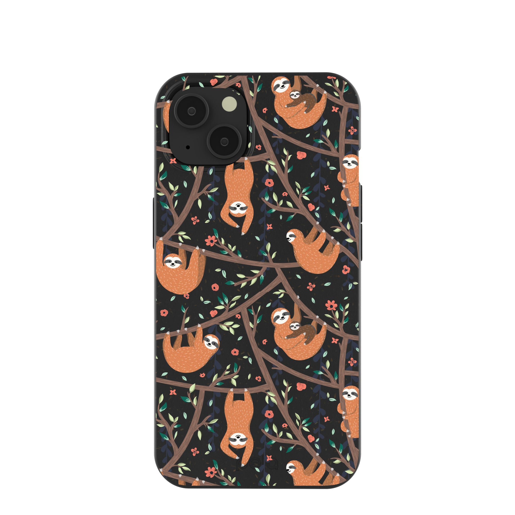 Black Jungle Sloths iPhone 13 Case – Pela Case