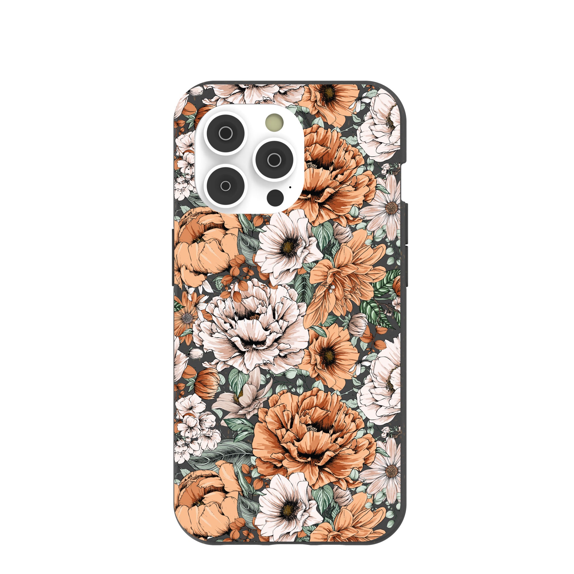 Black Peachy Peonies iPhone 14 Pro Case – Pela Case